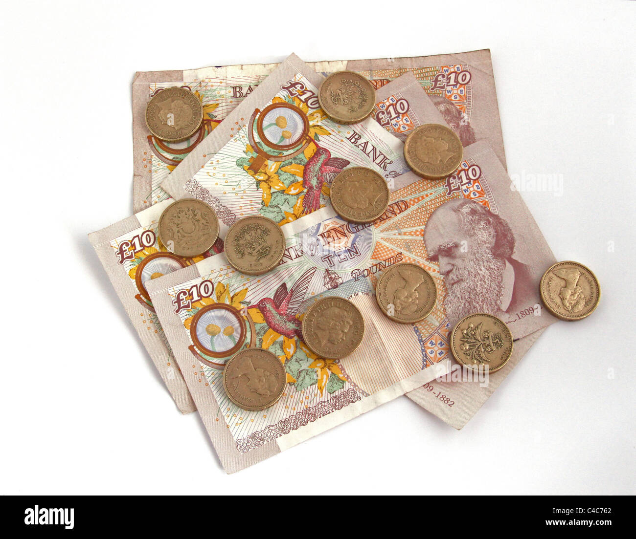 British (uk) currency on a plain background Stock Photo - Alamy