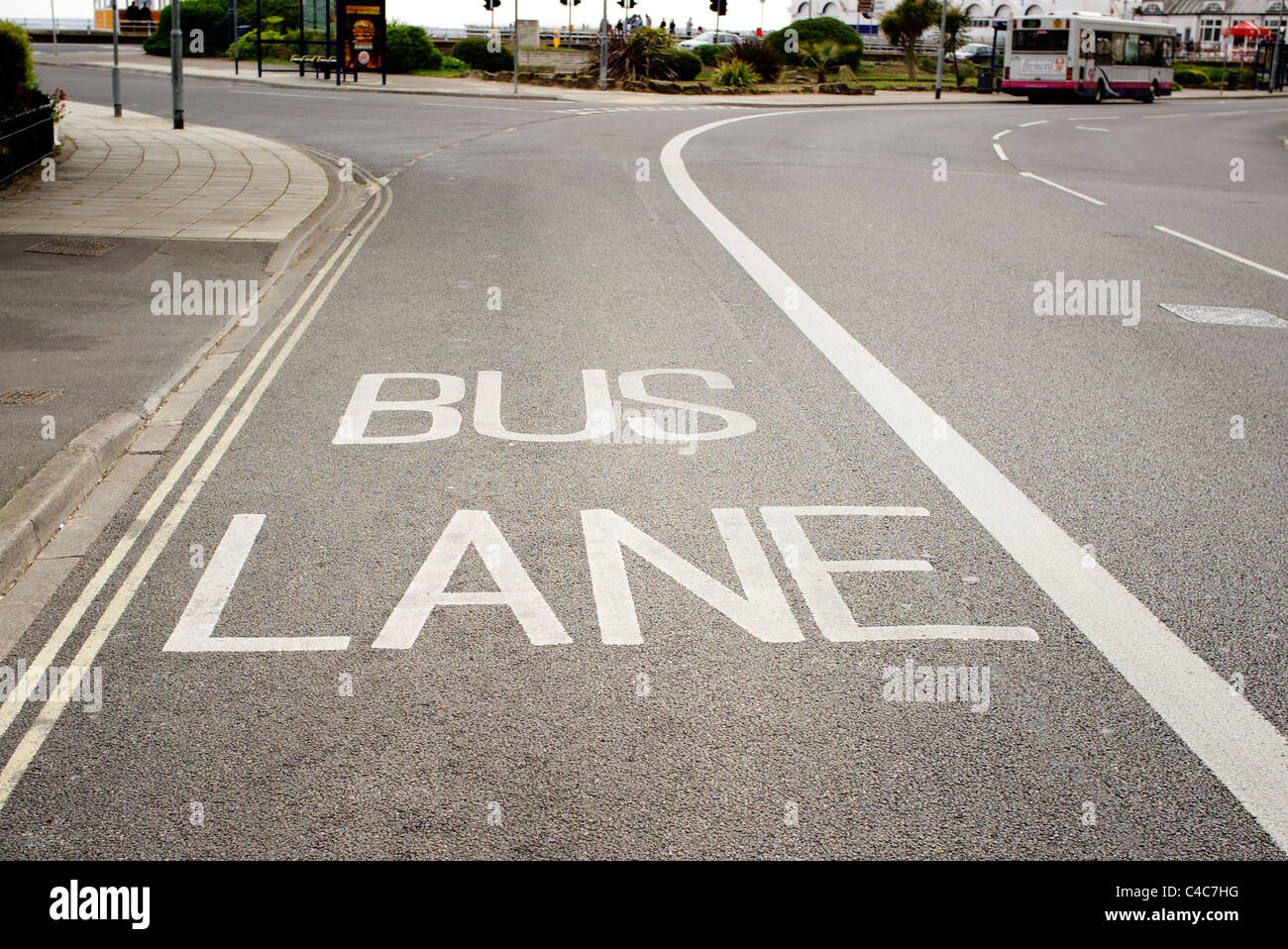Uk city bus lane hi-res stock photography and images - Alamy