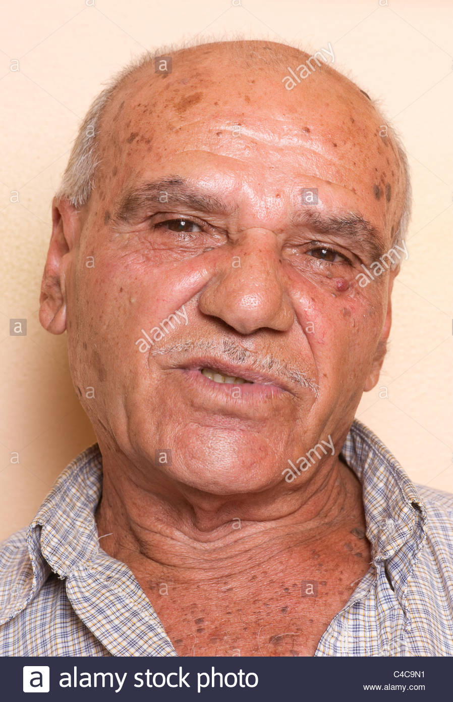 Greek man face portrait 70 year old head and shoulders Stock Photo ...