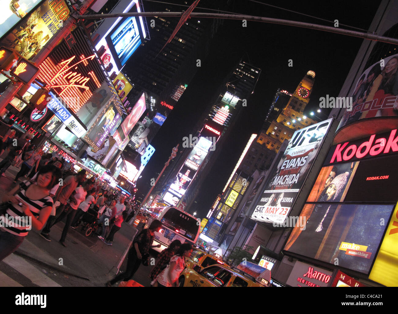 Time Square, looking south down broadway, Manhattan, new york Stock ...