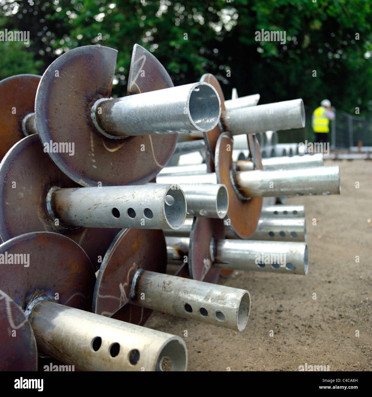 Groundwork and piling on a small construction project Stock Photo - Alamy