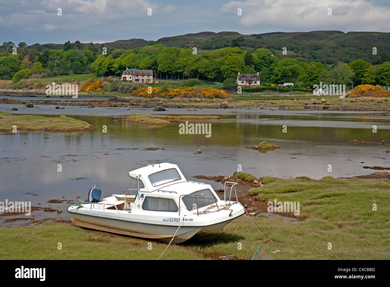 The Village of Dervaig on the west coast of the Scottish Island of Mull ...