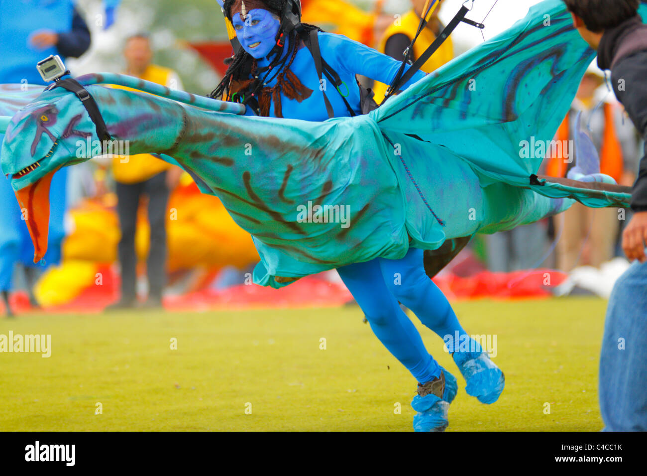 Paraglider's costume contest at Coupe Icare 2010, Saint Hilaire du ...