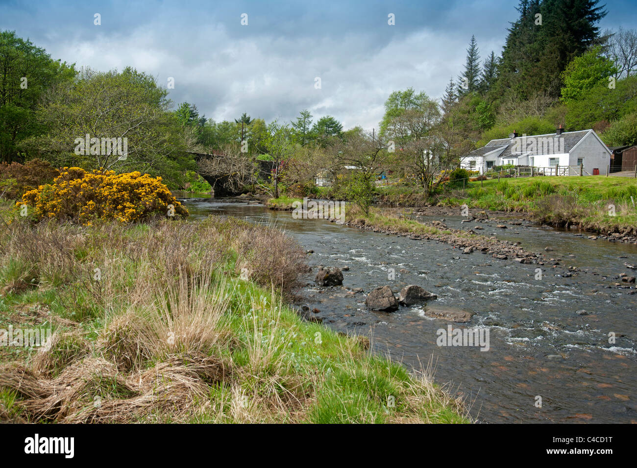 Aros River at Aros Bridge Salen, Isle of Mull, Argyll, Scotland. SCO ...
