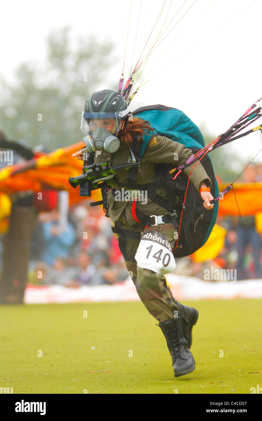 Paraglider's costume contest at Coupe Icare 2010, Saint Hilaire du ...