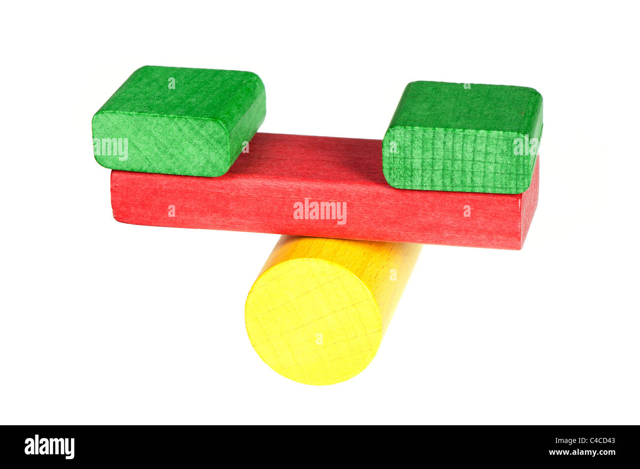 Scales from wooden toy details. It is isolated on a white background ...