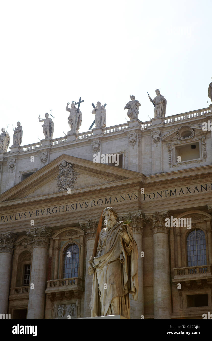 Statue of St. Paul outside St. Peter's Basilica, Rome, Italy Stock ...