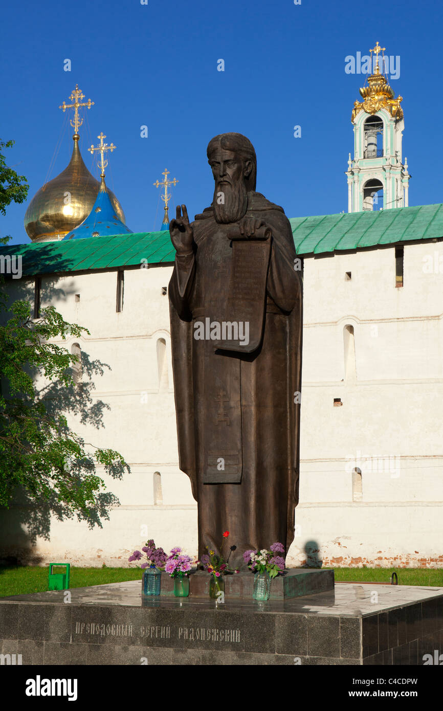 Statue of Saint Sergius of Radonezh outside the Trinity-St. Sergius ...