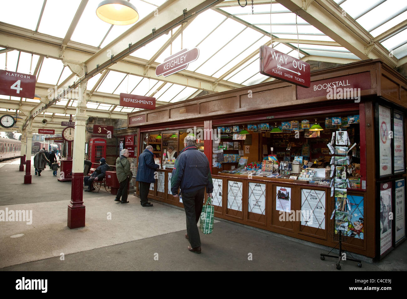 Keighley Railway station preserved in the traditional old steam railway ...