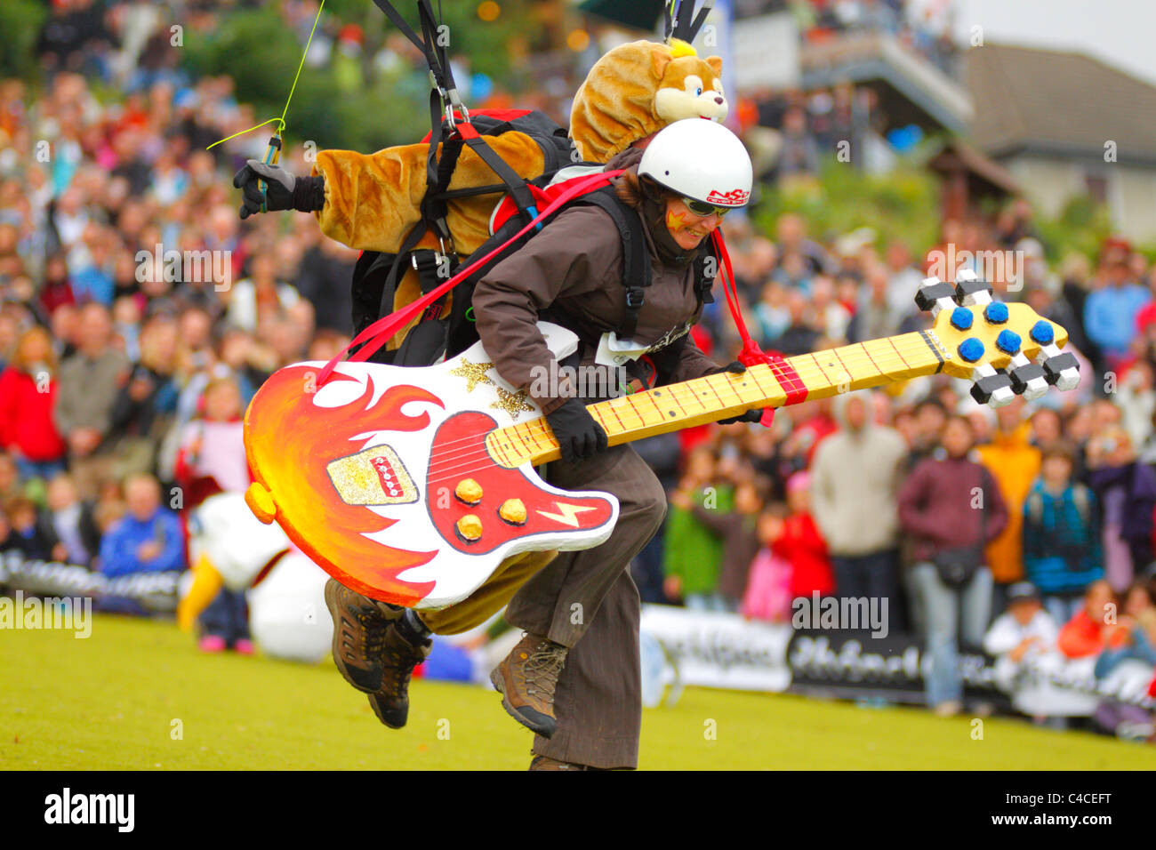 Paraglider's costume contest at Coupe Icare 2010, Saint Hilaire du ...