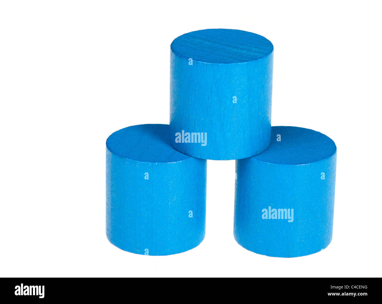 Wooden colour cylinders. It is isolated on a white background Stock ...