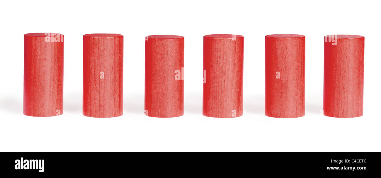 Wooden colour cylinders. It is isolated on a white background Stock ...