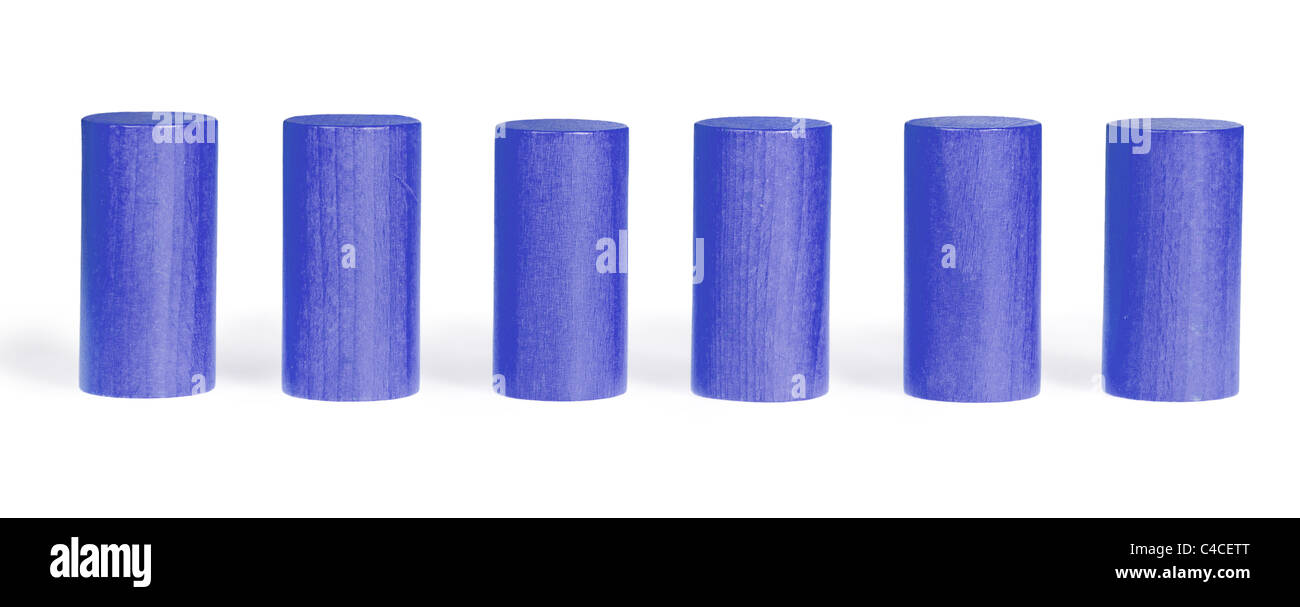 Wooden colour cylinders. It is isolated on a white background Stock ...