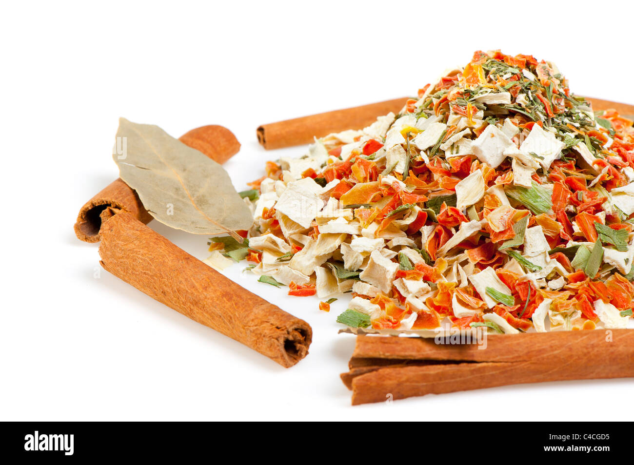 Dry spices. A set of colour dried seasonings isolated on a white ...