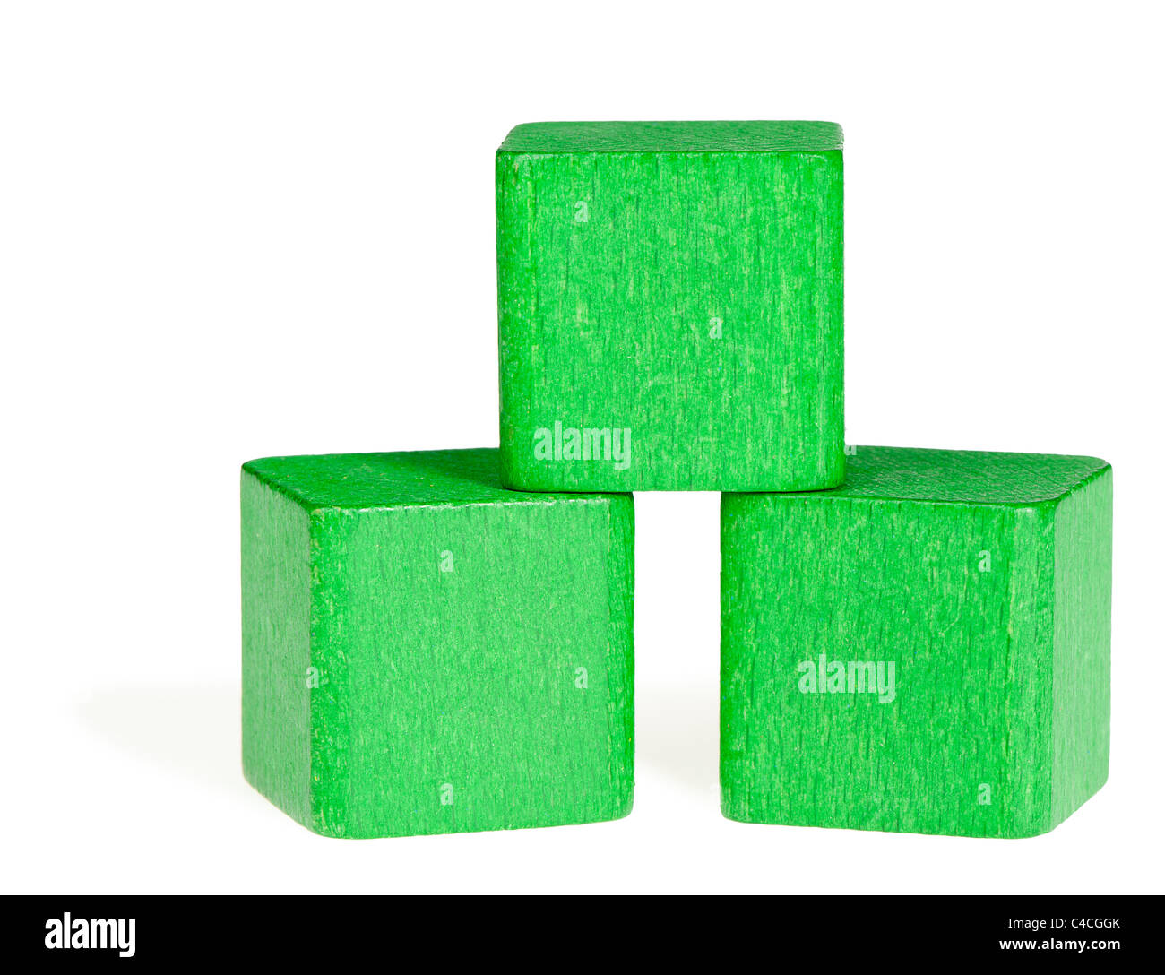 Green wooden cubes. It is isolated on a white background Stock Photo ...