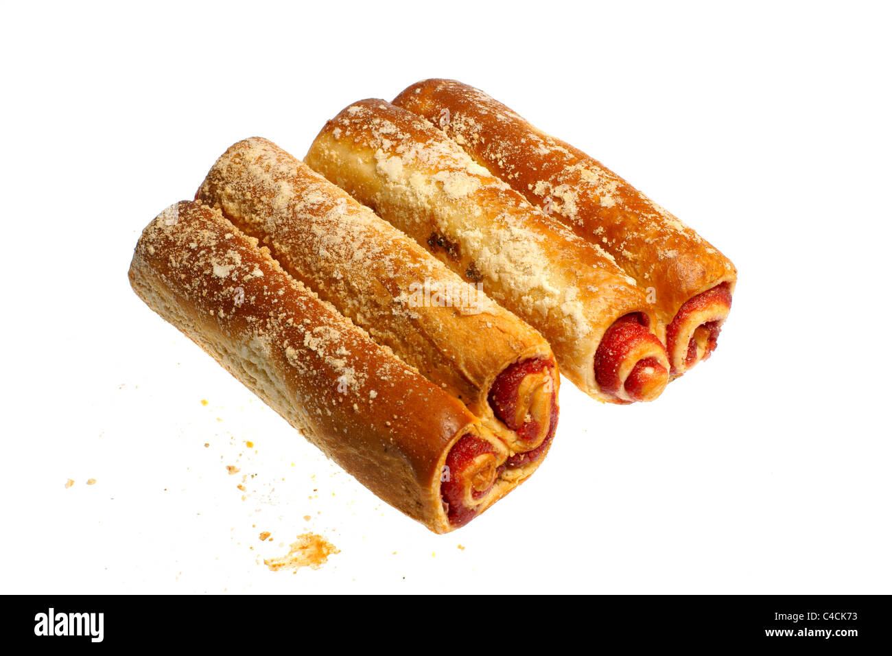 two sweet rolls isolated on white background Stock Photo - Alamy