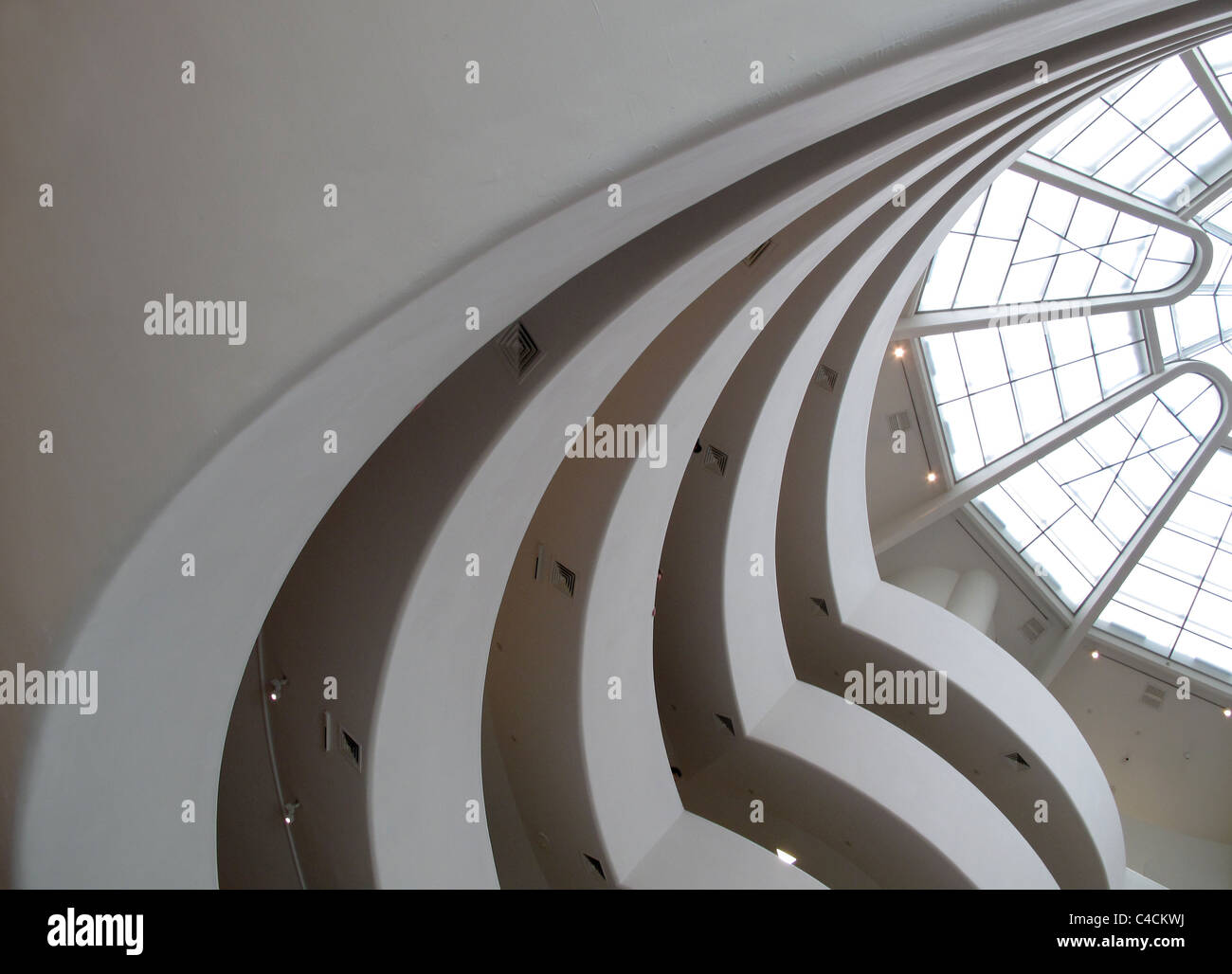 The inside of the Guggenheim museum, designed by Frank Lloyd Wright ...