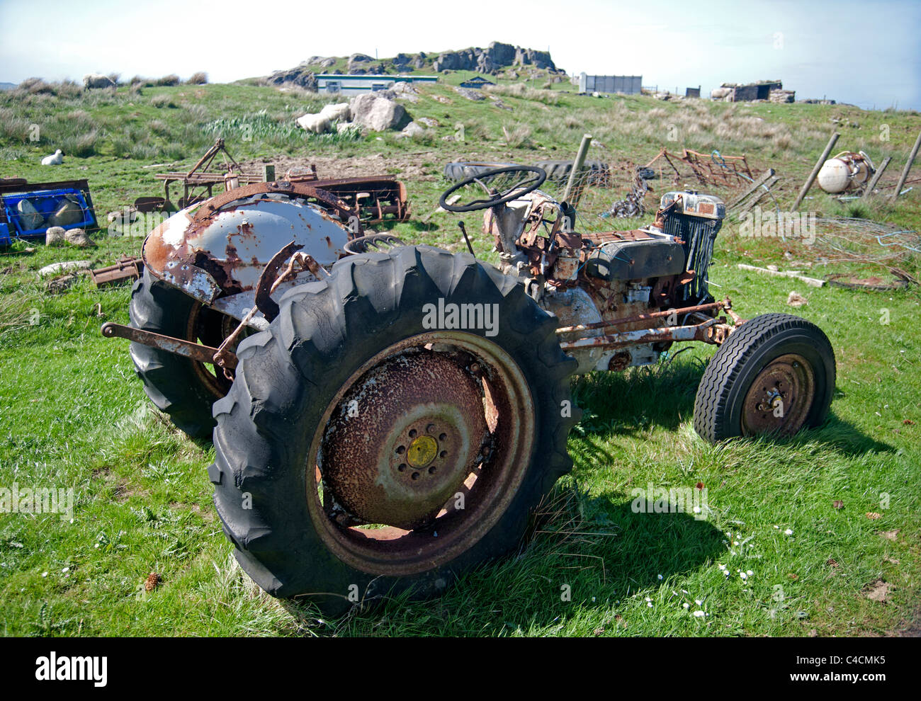 Delict and abandoned tractor on a Ross of Mull croft, Argyll & Bute ...