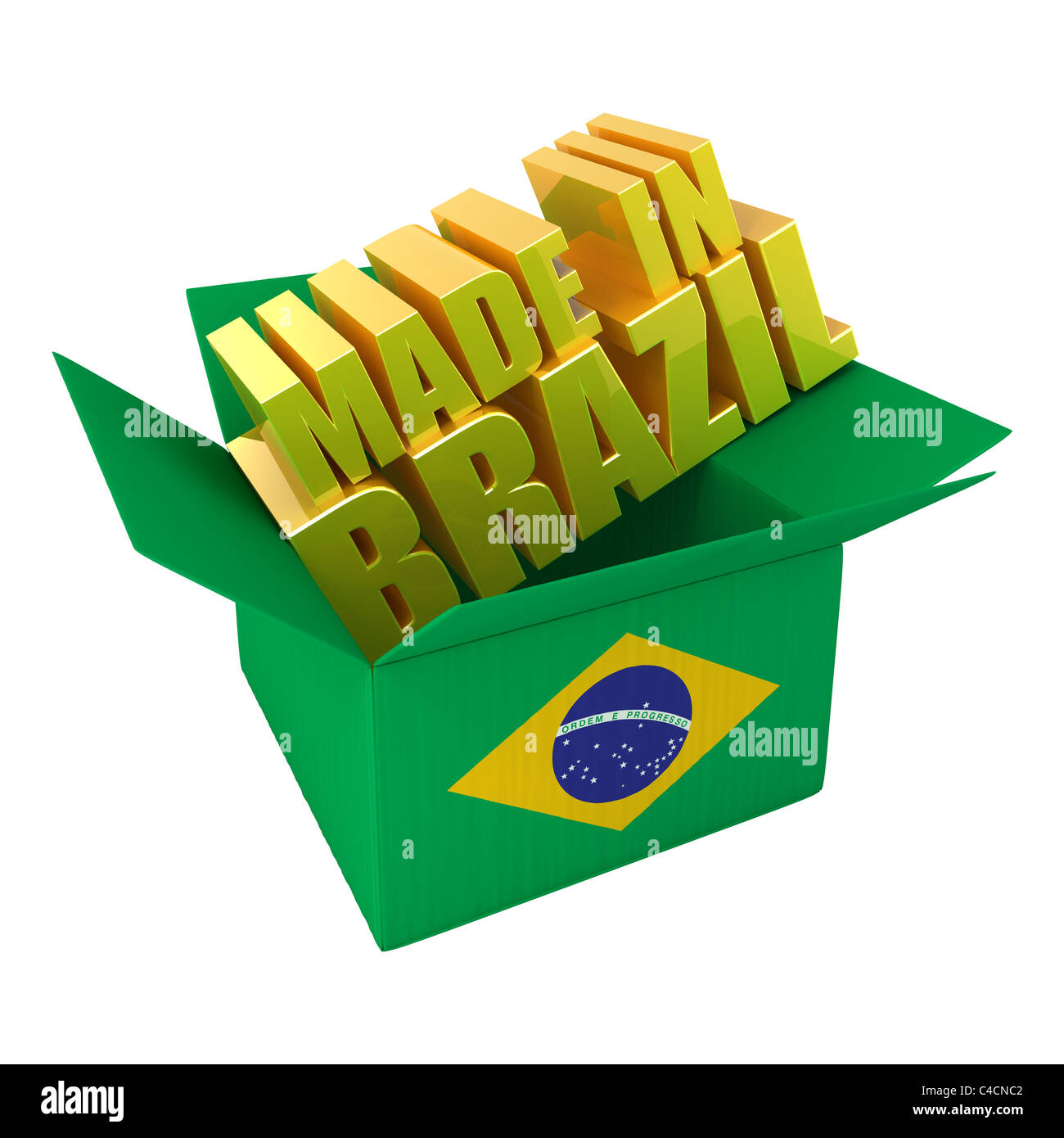 Made in Brazil. 3d concept illustration isolated on white Stock Photo ...