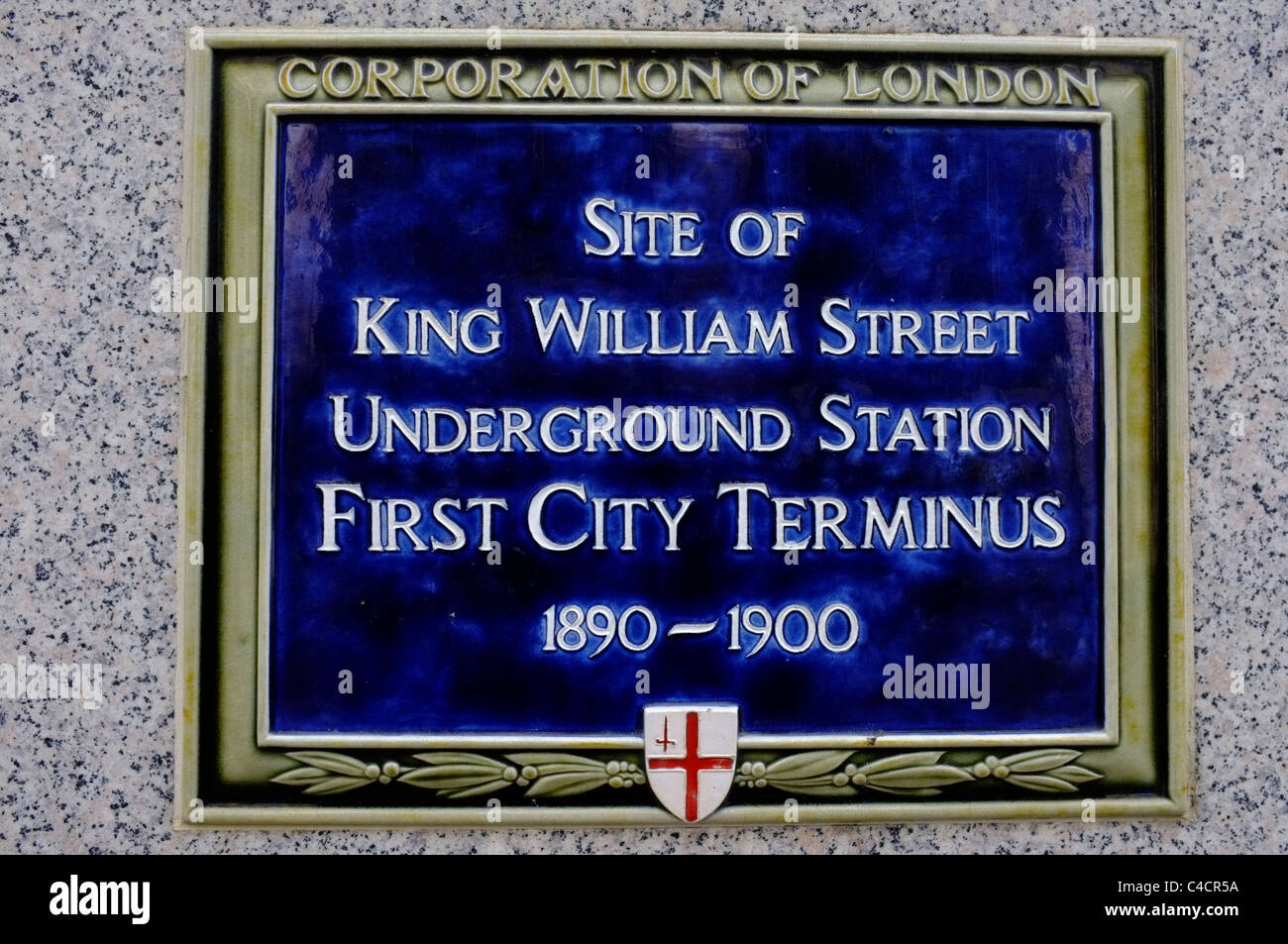 Plaque marking first underground station in city Stock Photo - Alamy