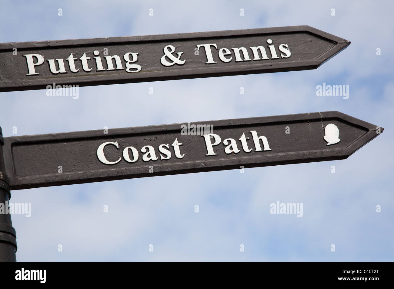 coast path way sign Stock Photo - Alamy