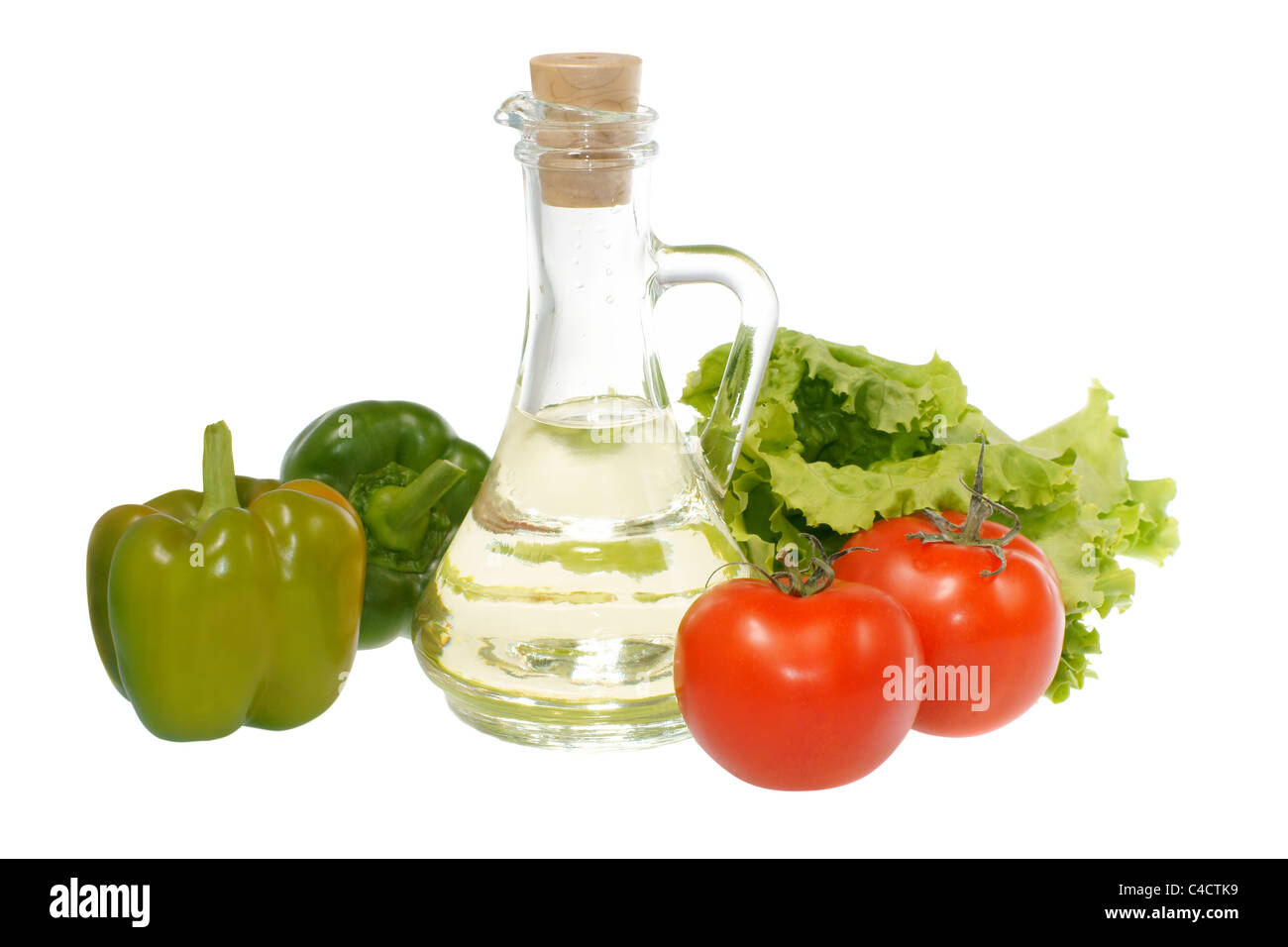 vegetables and oil isolated on wihite background Stock Photo - Alamy