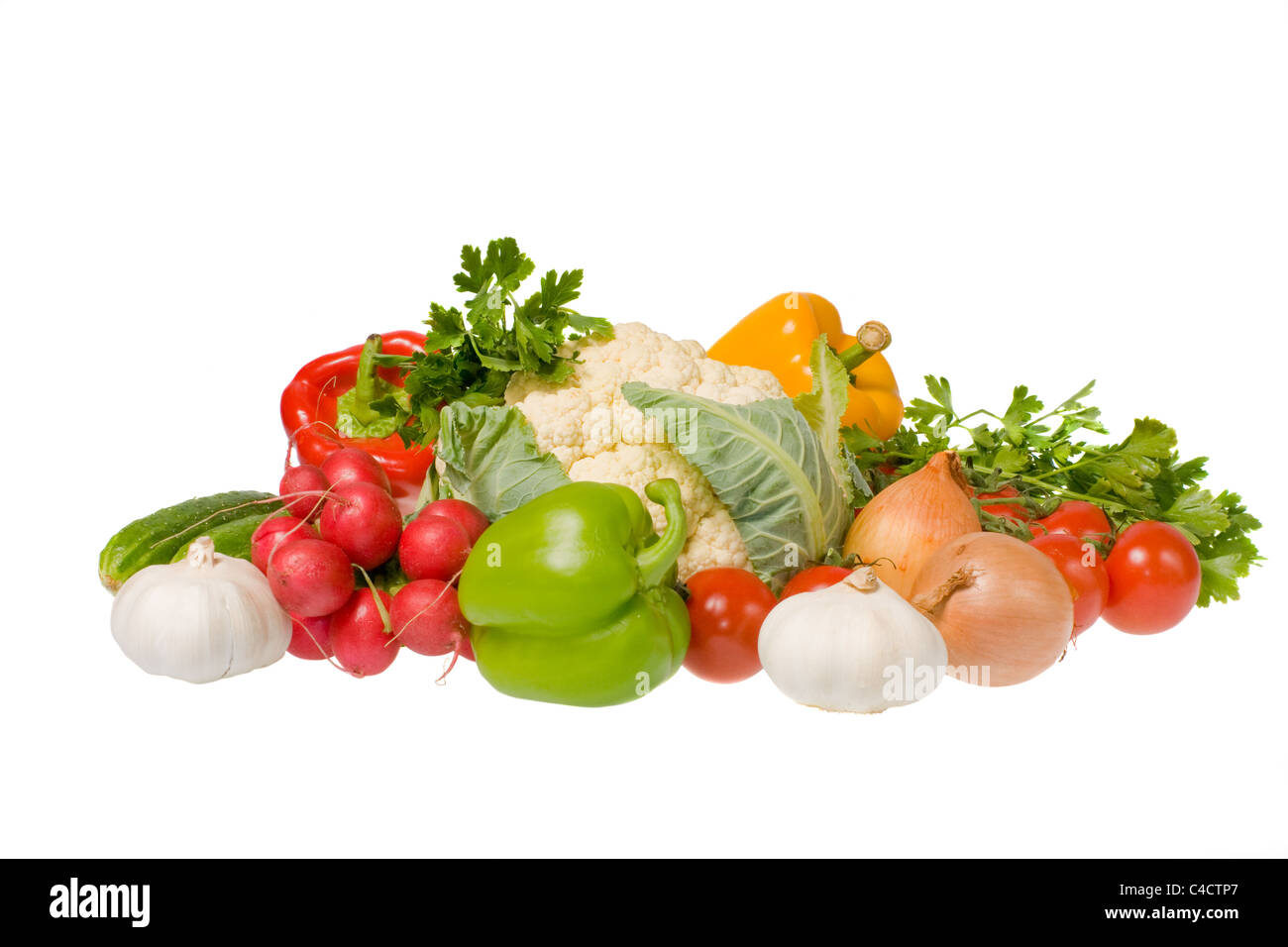 group of vegetables isolated on white background Stock Photo - Alamy