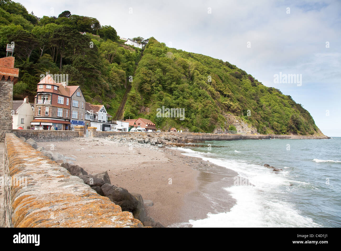 View of Lynmouth beach front Devon Stock Photo - Alamy