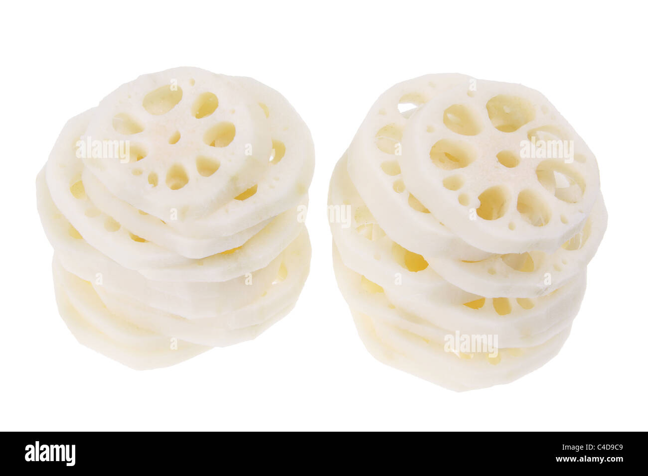 Stacks of Sliced Lotus Root Stock Photo - Alamy
