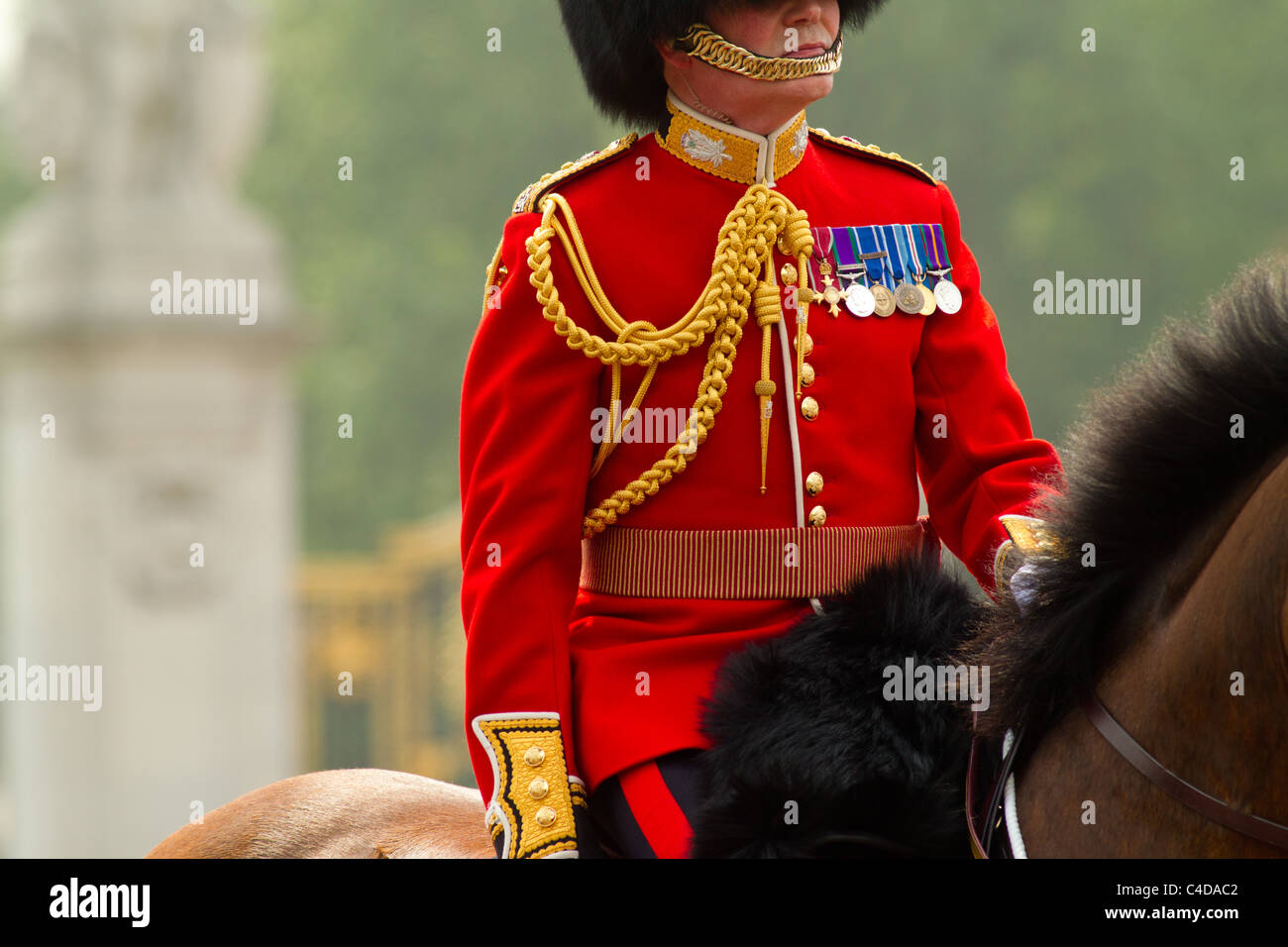 Coldstream Guards line the route for the royal wedding of Prince ...