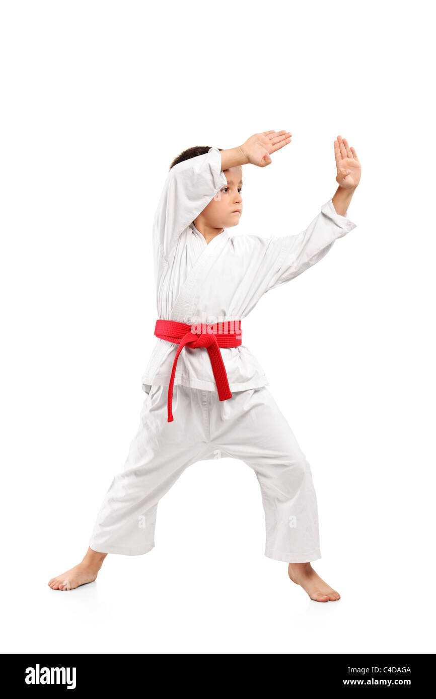 Karate boy exercising Stock Photo - Alamy