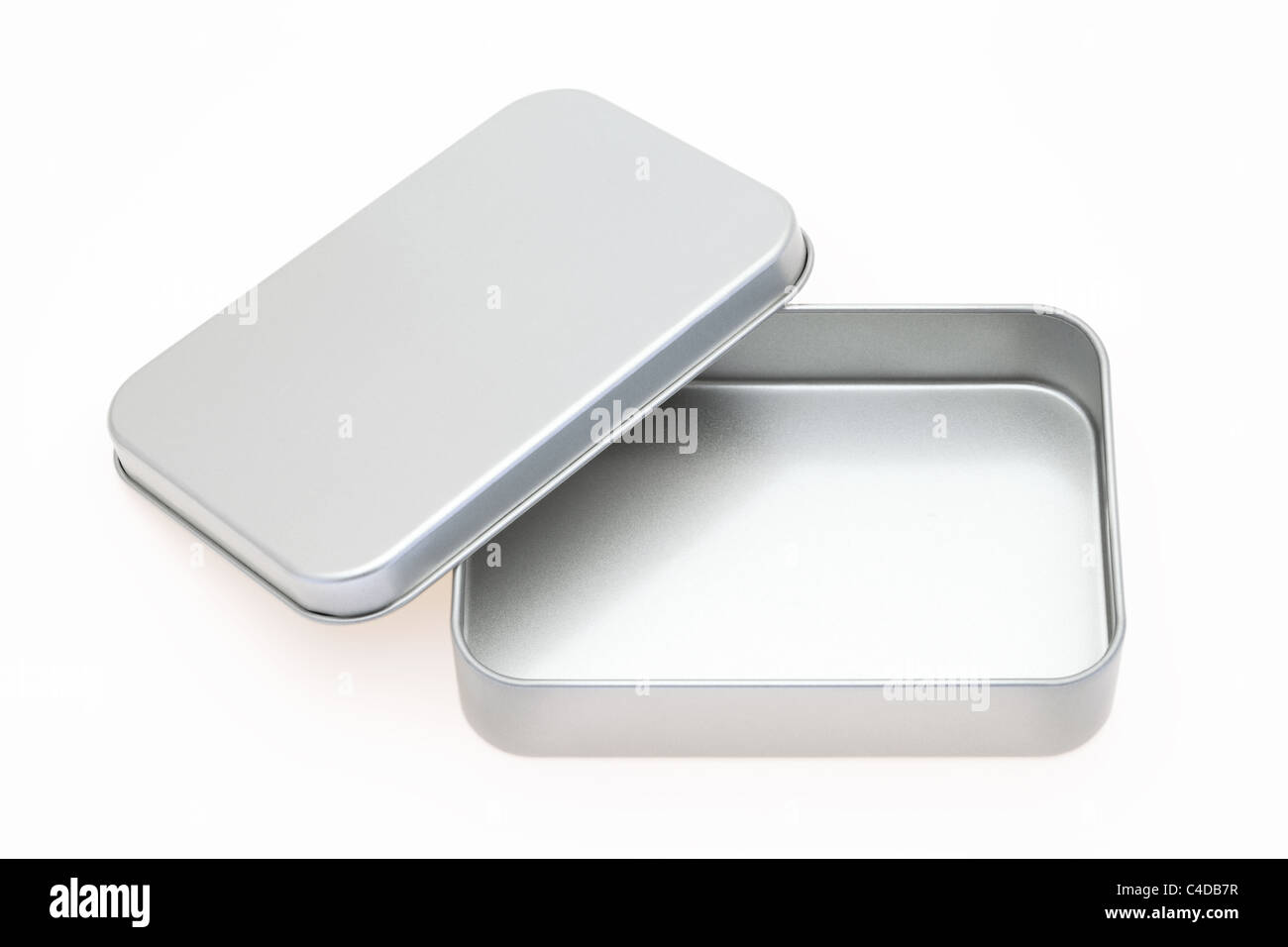 Metal box isolated on white background Stock Photo - Alamy