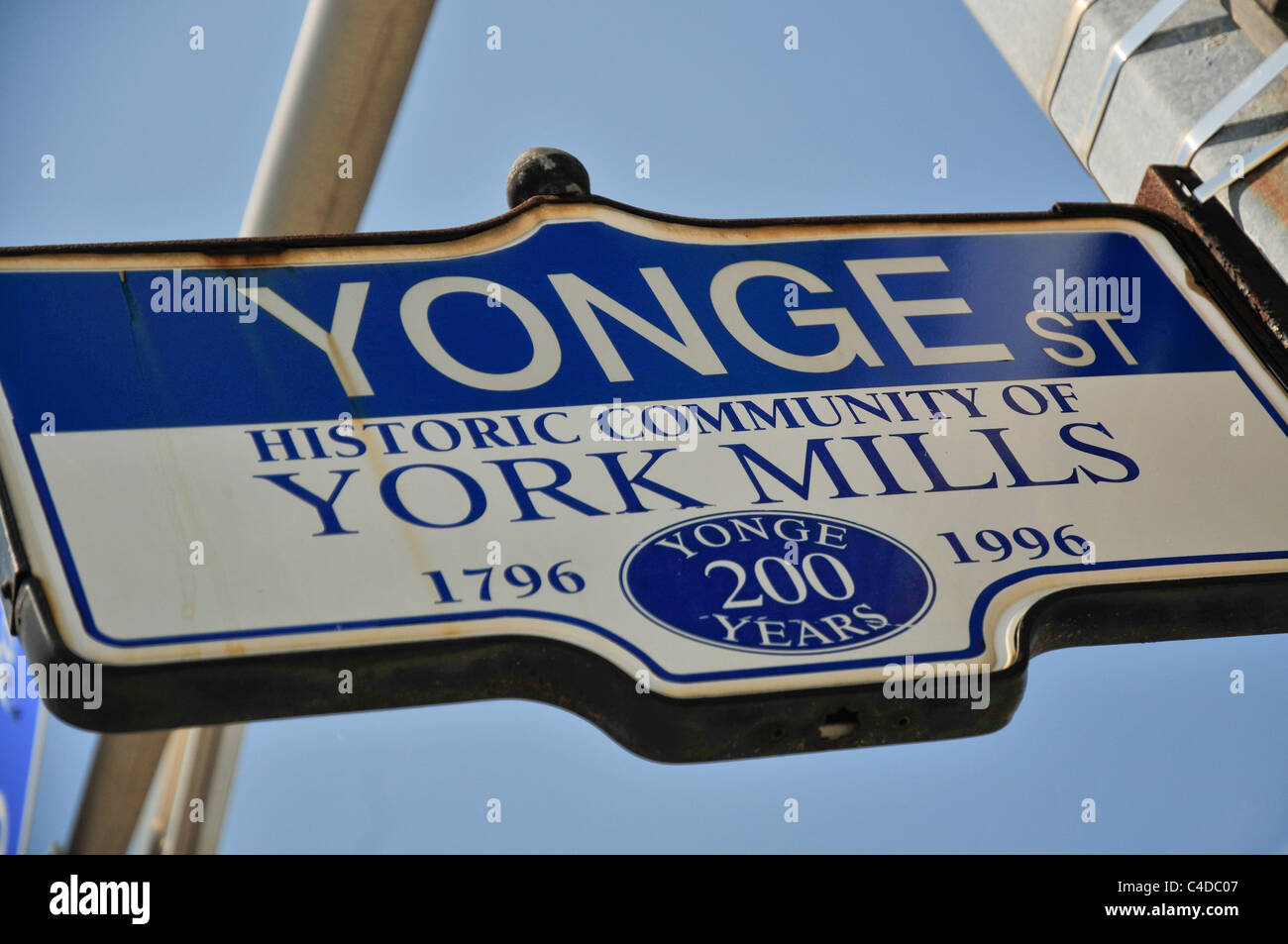 Close-in of street signage at the corner of the historic Yonge St ...