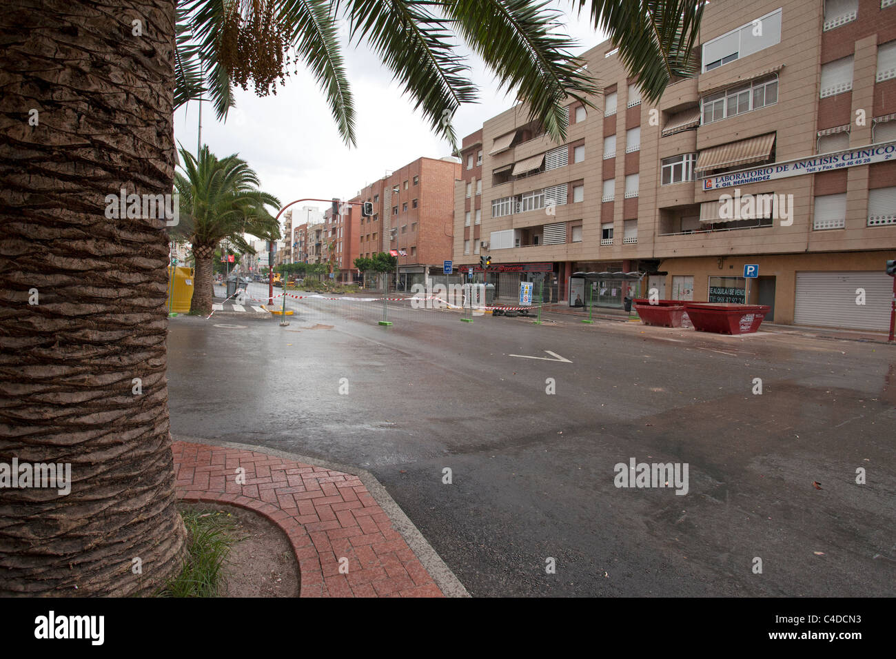 Lorca Spain earthquake building scene. Large destructive earthquake ...