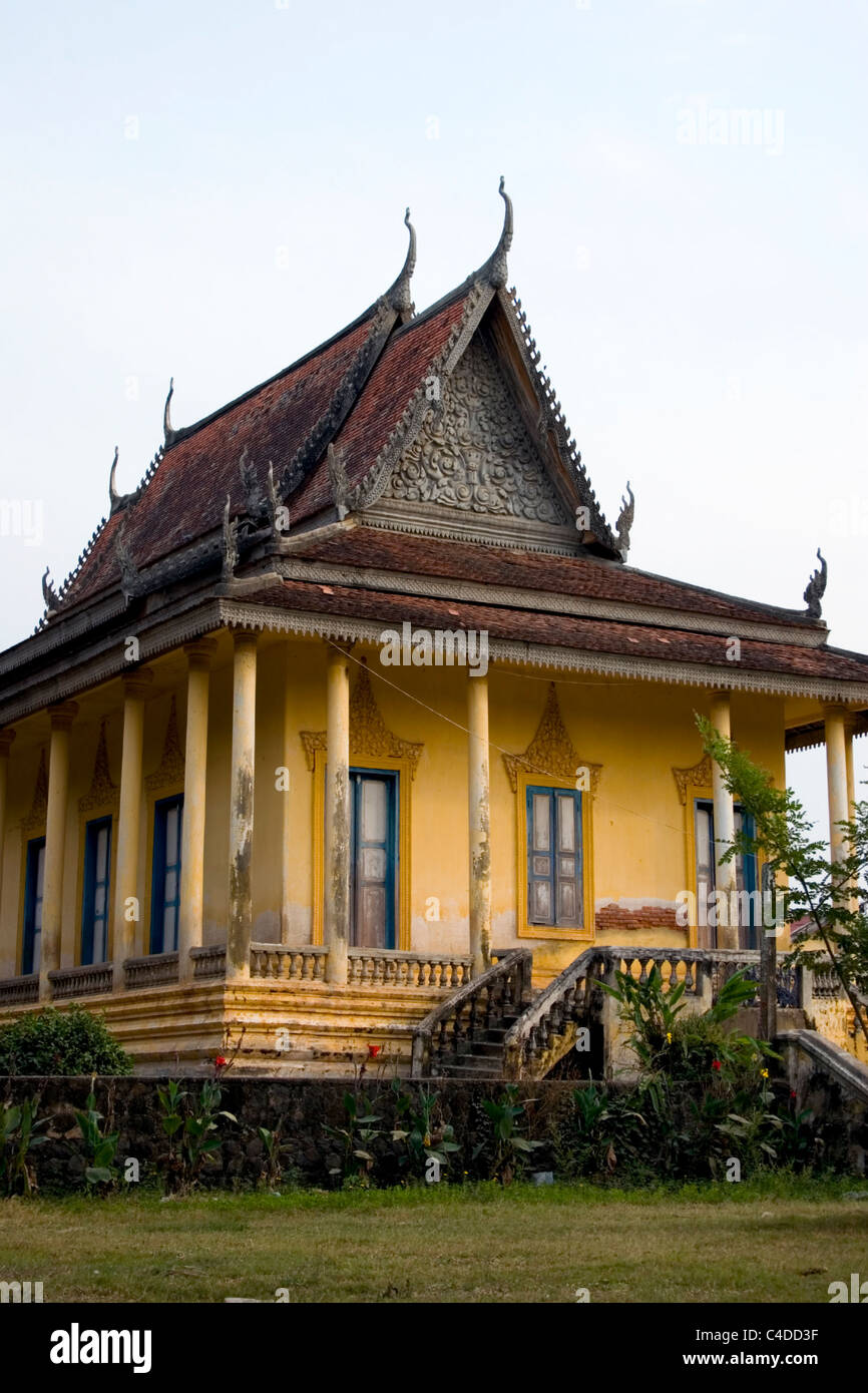 An old Buddhist temple is part of the rural landscape in Kampong Cham ...