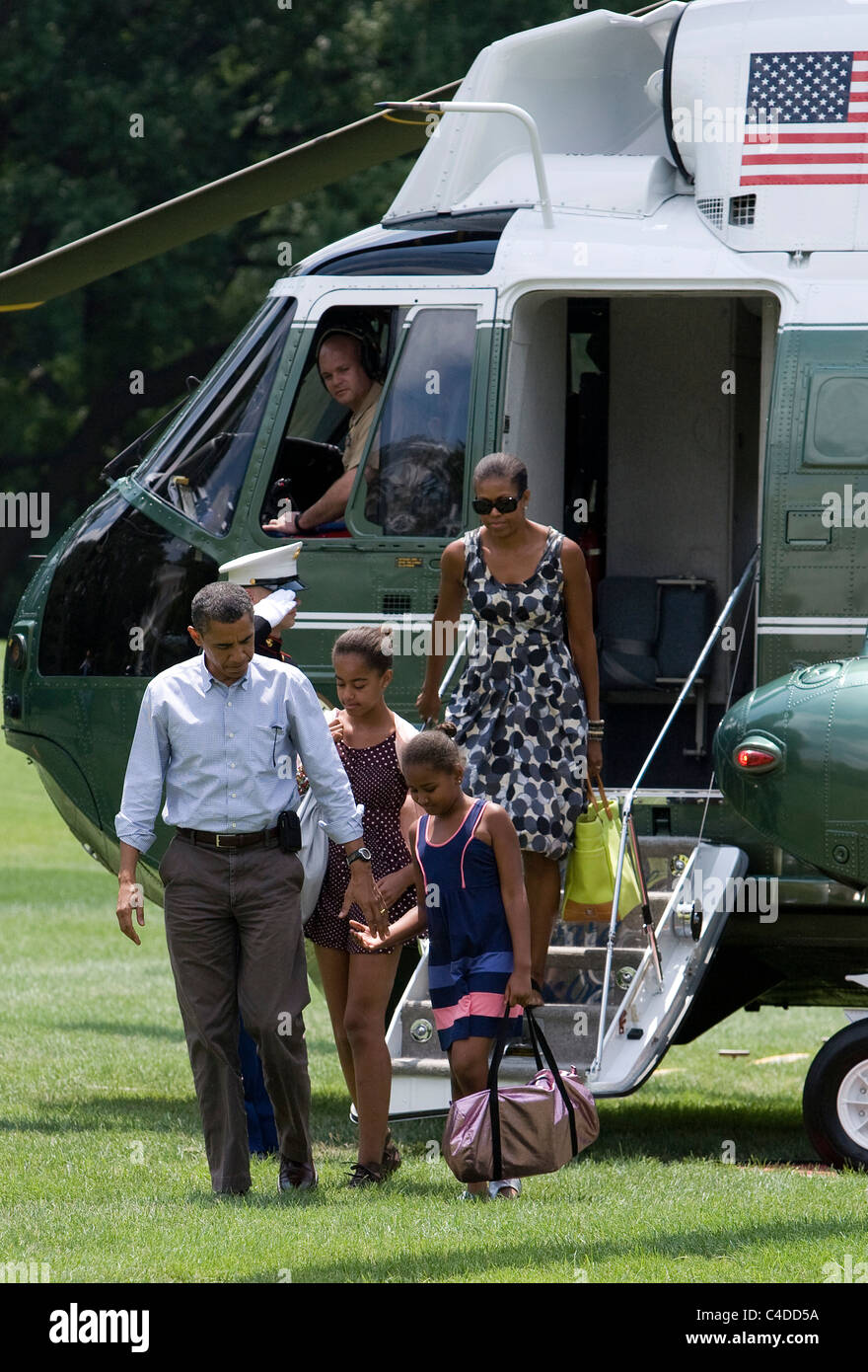 President Barack Obama and family Stock Photo - Alamy