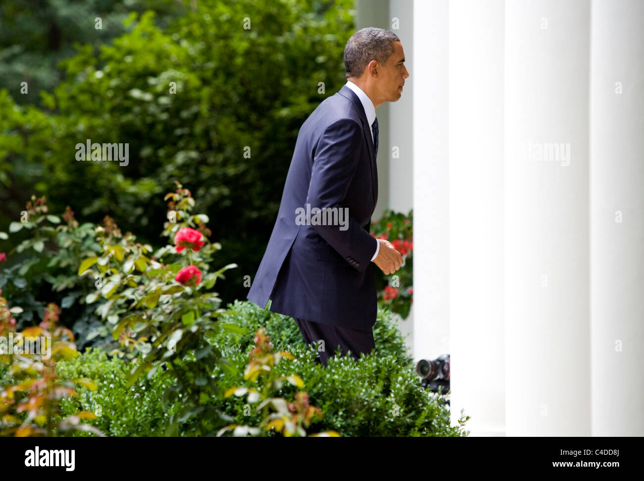 President Barack Obama speaking in the Rose Garden of the White House ...