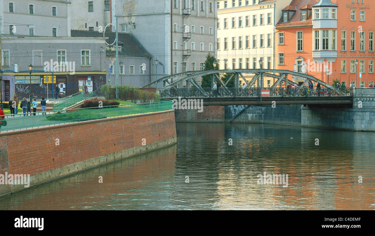 Wroclaw Mlynski Bridge and Odra River Poland Stock Photo - Alamy