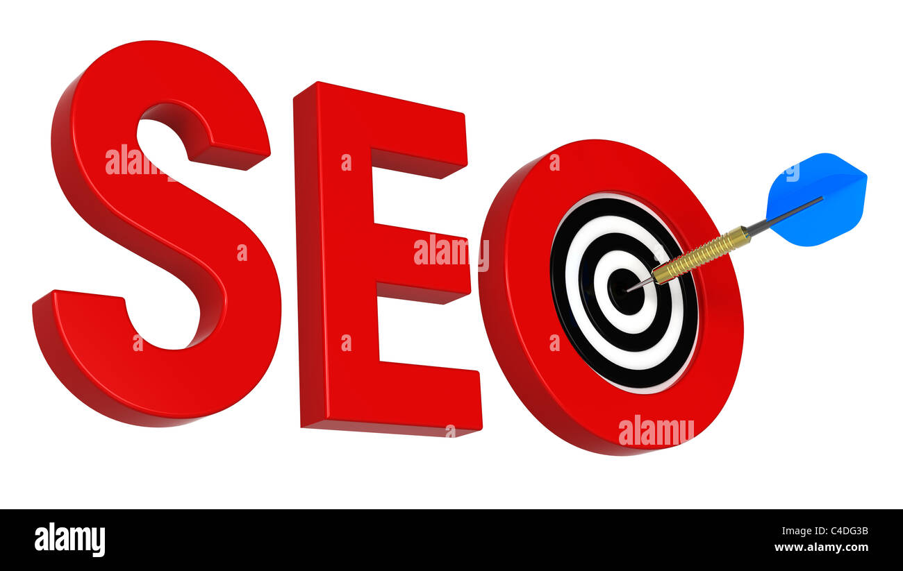 Dart and SEO target Stock Photo - Alamy