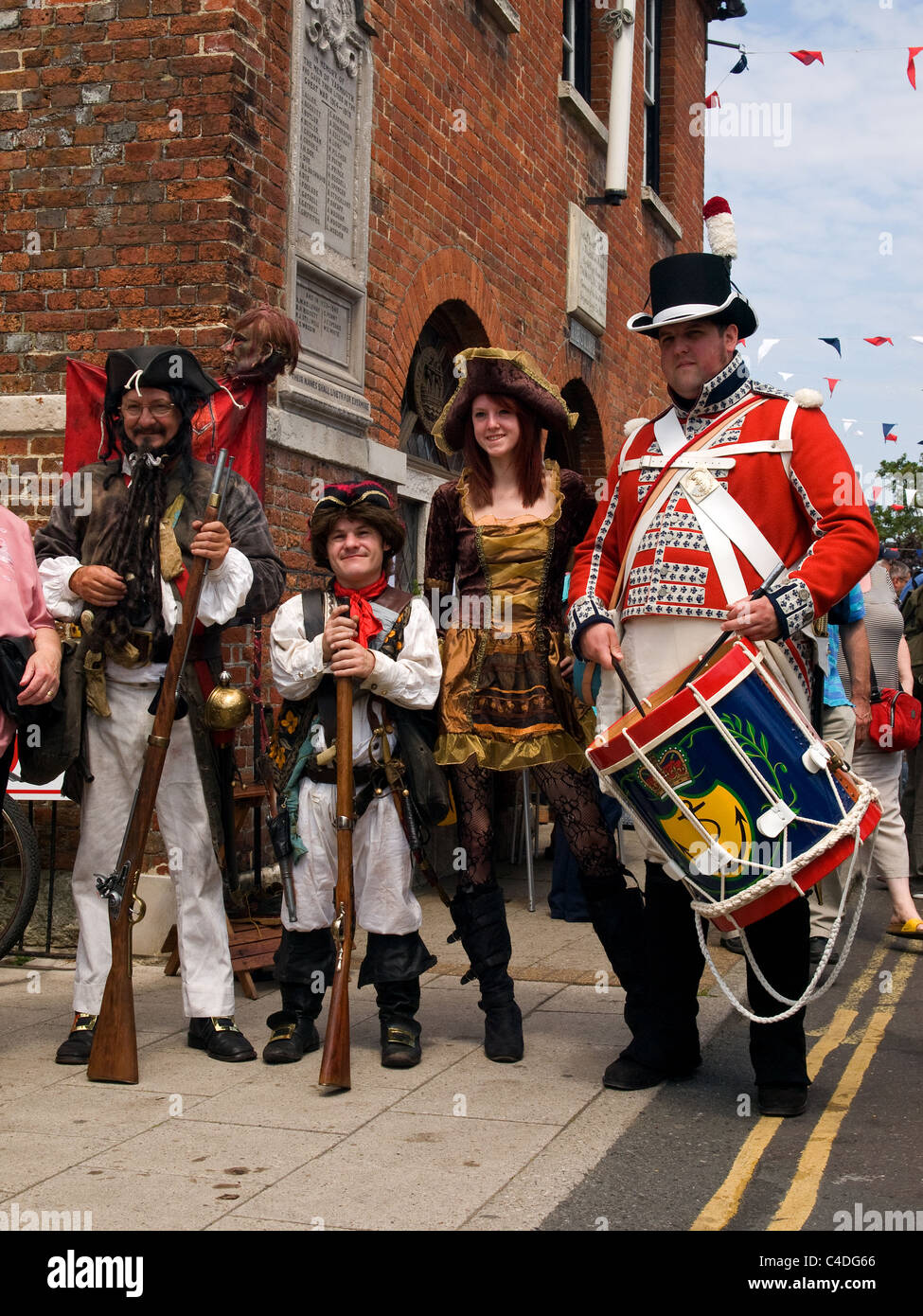 People in period dress during the Old Gaffers Festival Yarmouth Isle of ...