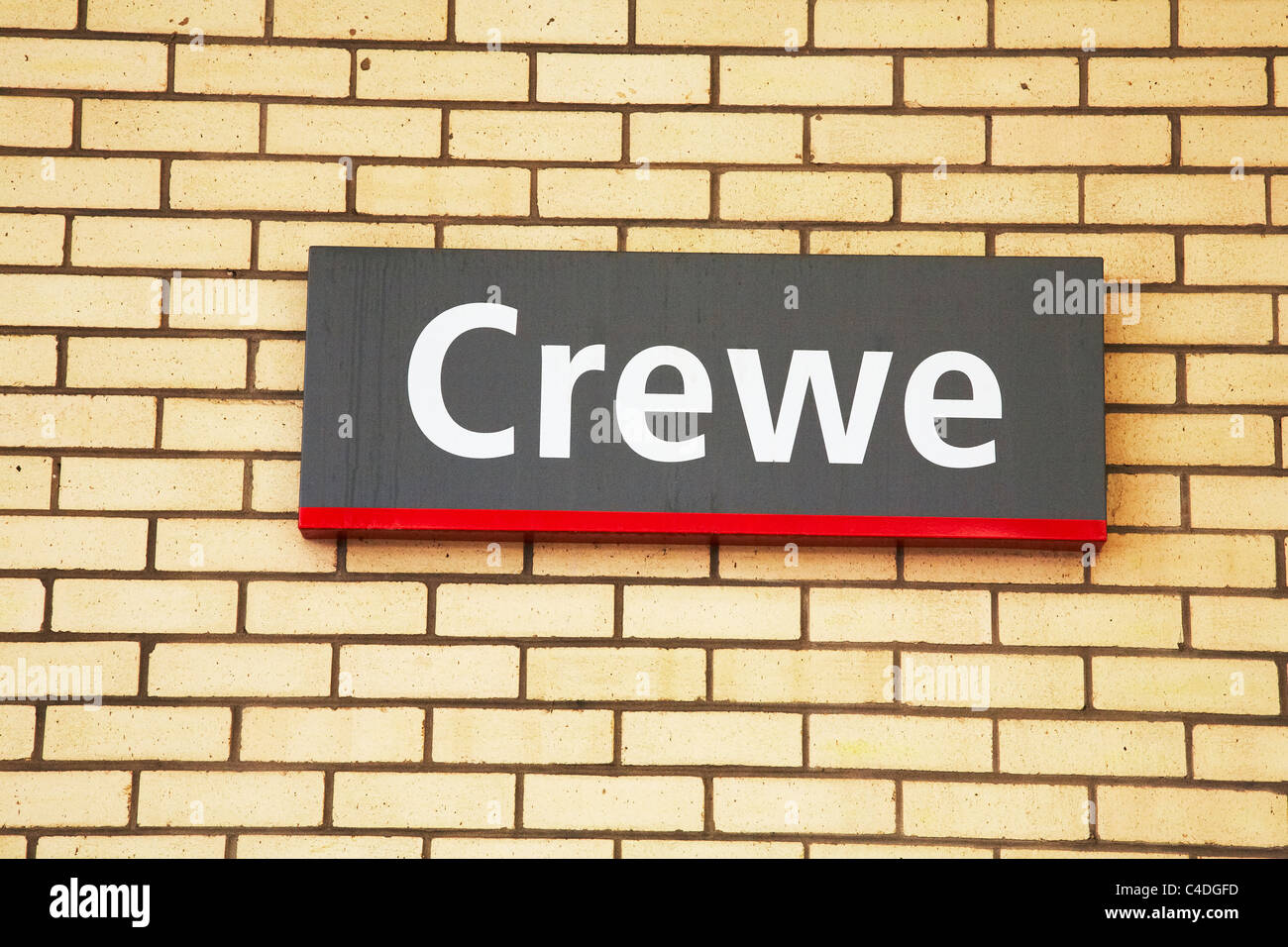 Crewe on railway station wall Stock Photo - Alamy