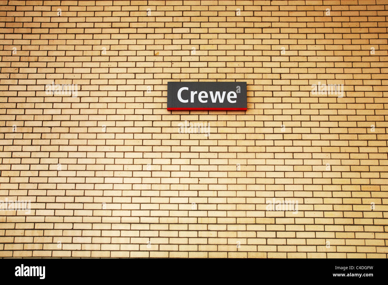 Crewe on railway station wall Stock Photo - Alamy