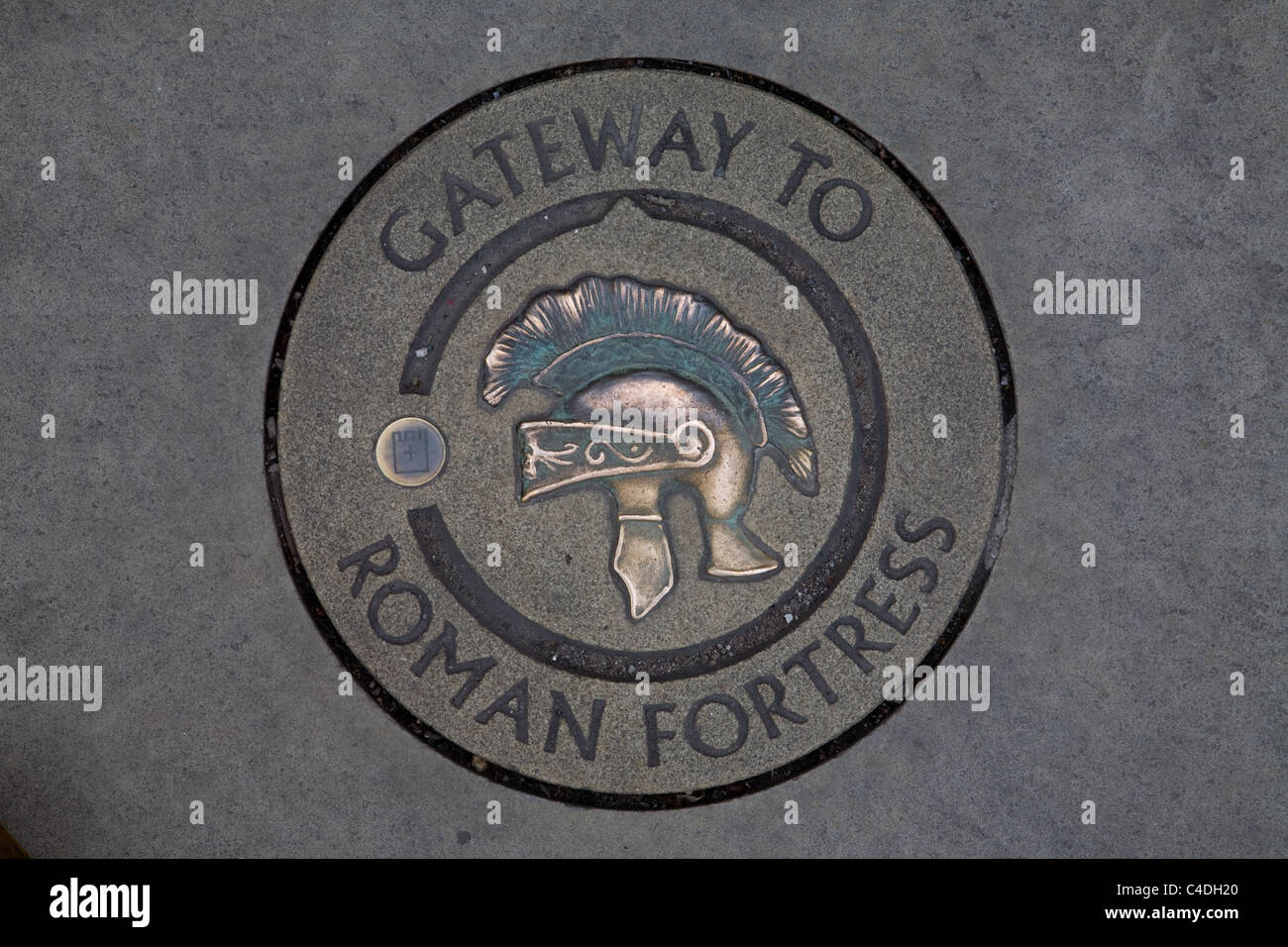 York Roman walls roman floor marker Stock Photo - Alamy