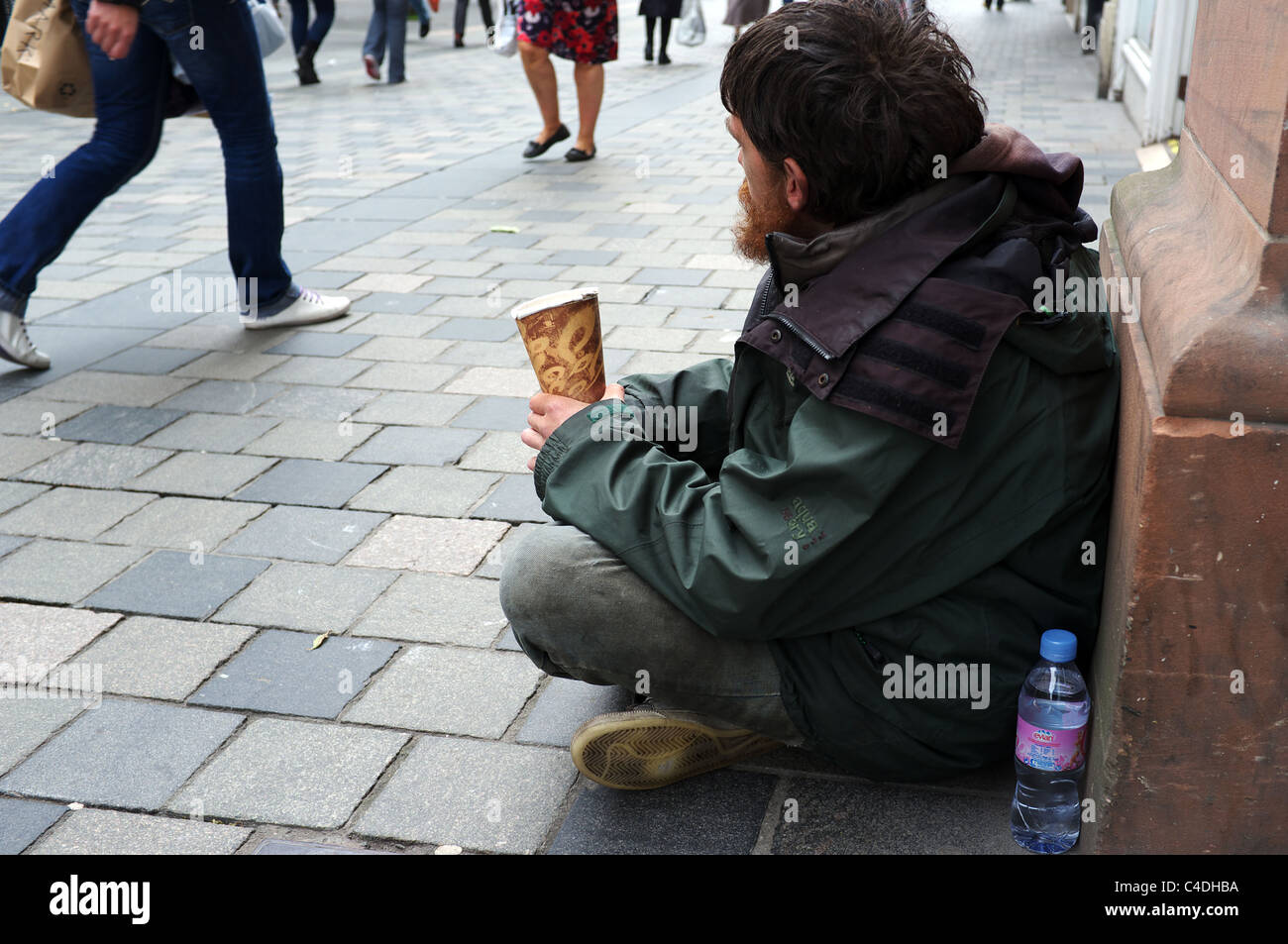 Homeless Man On Street Begging High Resolution Stock Photography and ...