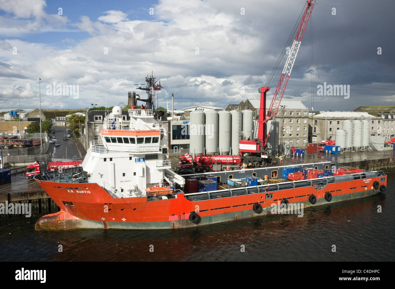 North sea offshore oil industry supply ship E.R. Narvik cargo vessel ...