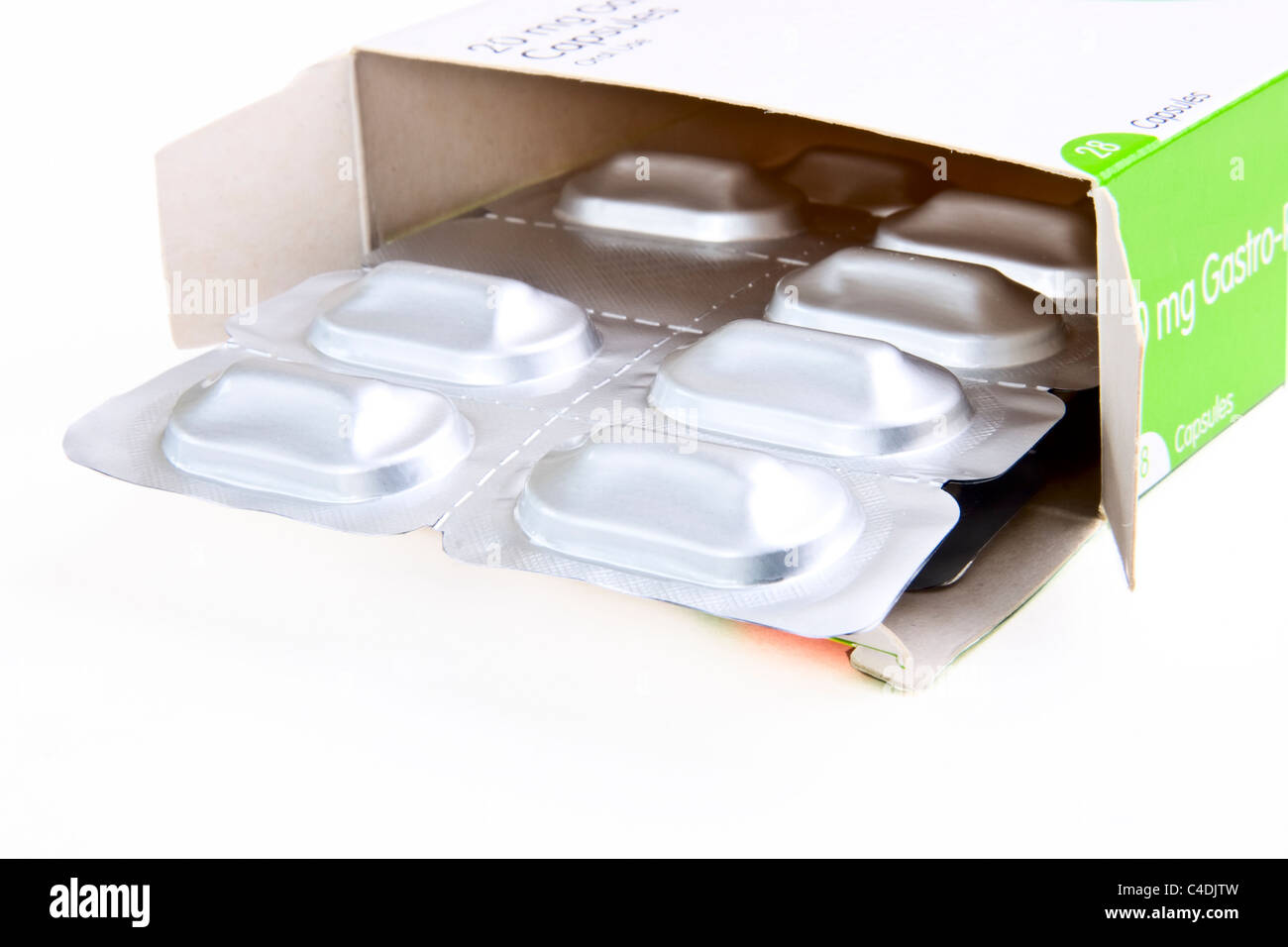 A box of medication tablets for the prevention of indigestion Stock ...