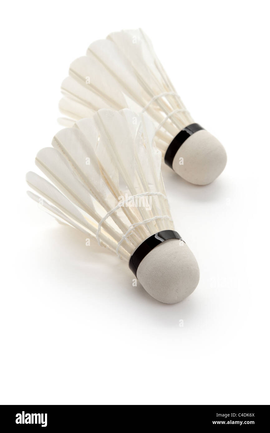 Badminton with white background Stock Photo - Alamy