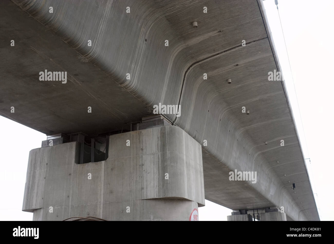 Closeup view of a characteristic railroad overpass Stock Photo - Alamy
