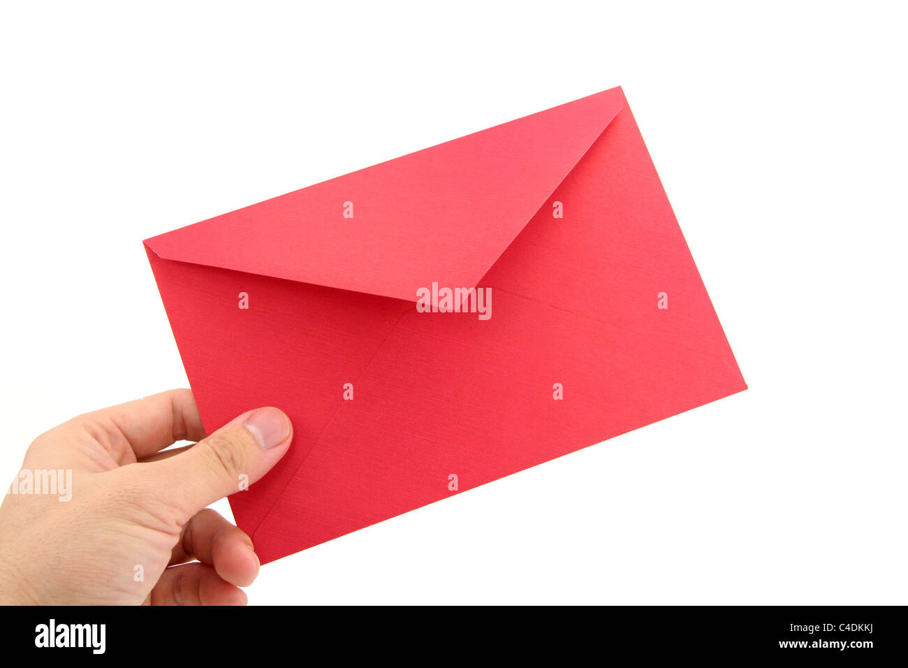 hand holding red envelope, concept of communication Stock Photo - Alamy