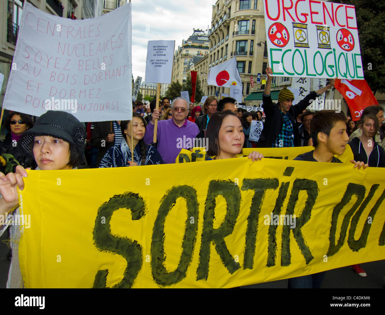 Paris, France, Demonstration Against Nuclear Power, Japanese People ...